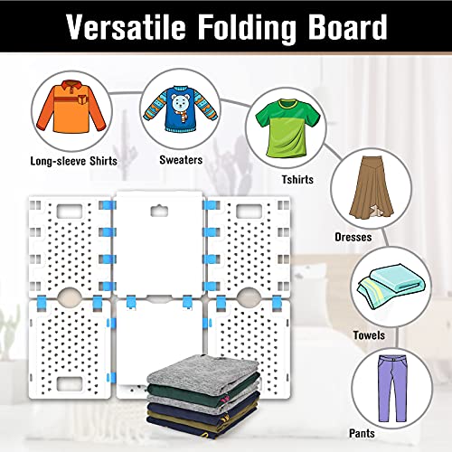BoxLegend Version 4 Shirt Folding Board t Shirts Clothes Folder Durable Plastic Laundry folders Folding Boards Helper Tool for Adults and Children, White