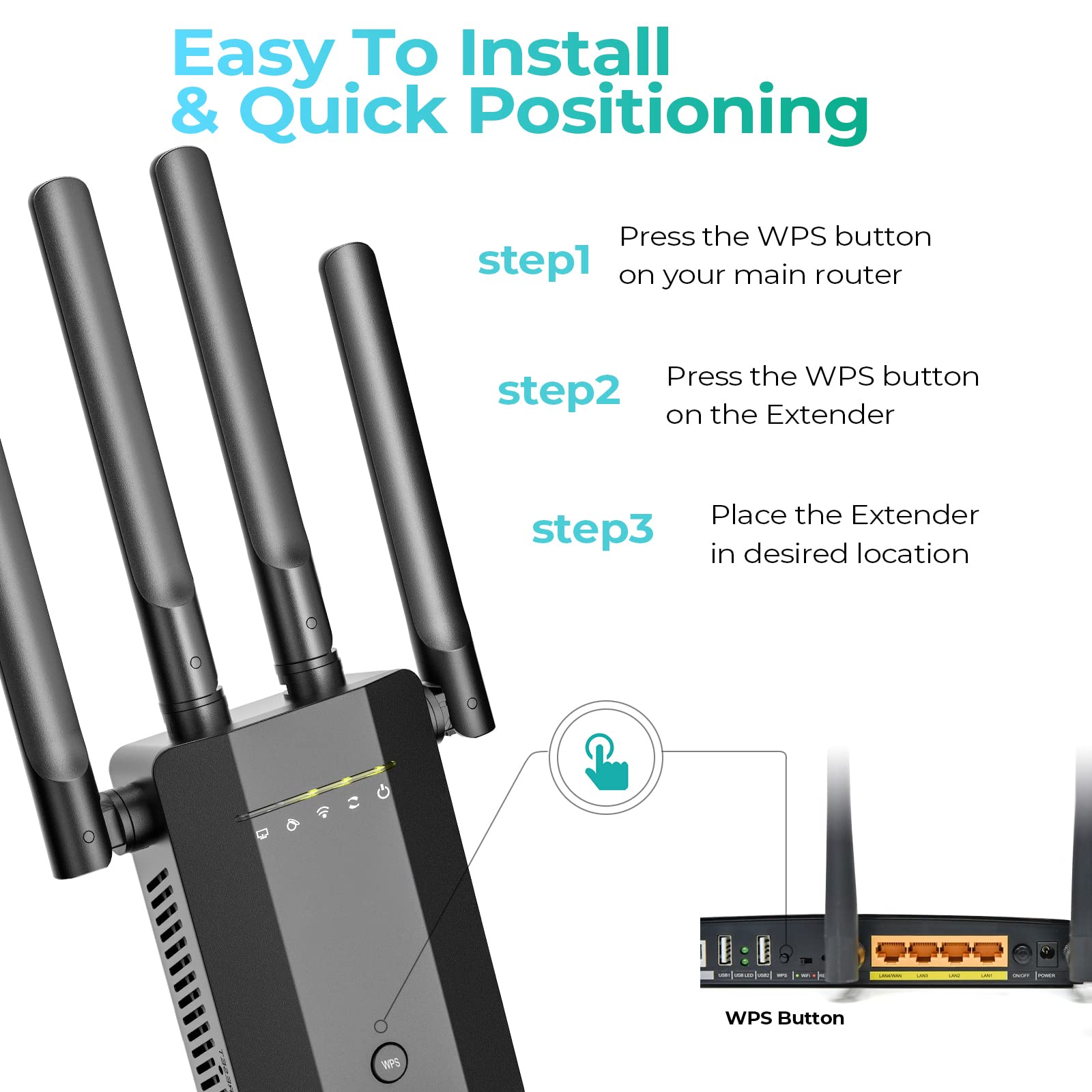 2023 Newest WiFi Extender, WiFi Extender Signal Amplifier with 9900 Square feet and 60+ Devices Coverage, Home Wireless Signal Booster with Ethernet Port