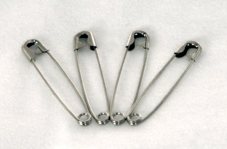 Adult Sized Cloth Diapering Pins - Jumbo 3-Inch Size - 4 Pack - Nickle Plated with Locking Heads