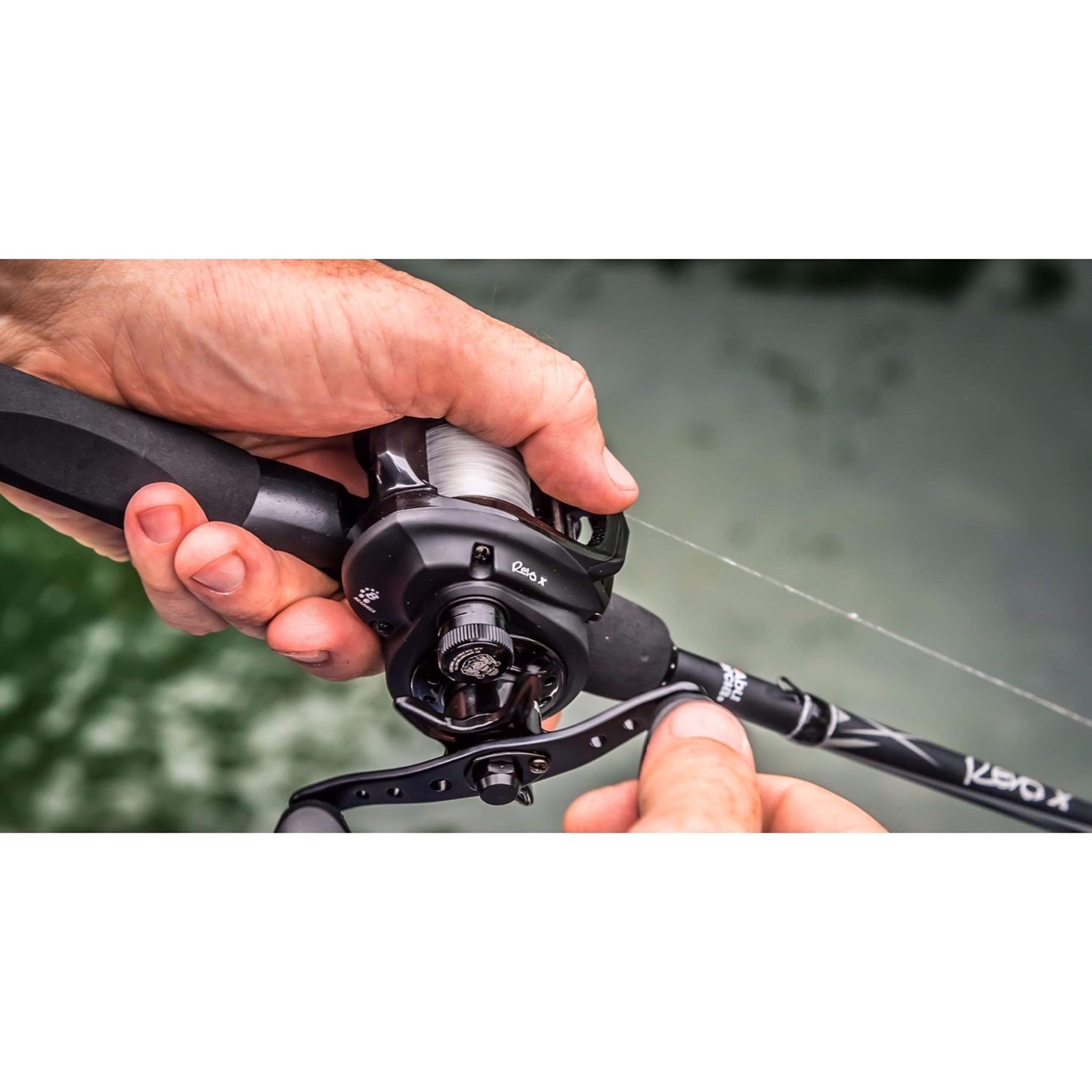 Abu Garcia Revo X Low Profile Baitcast Reel, Size LP (1430435), 7 Stainless Steel Ball Bearings + 1 DuraClutch Roller Bearing, Strong and Lightweight