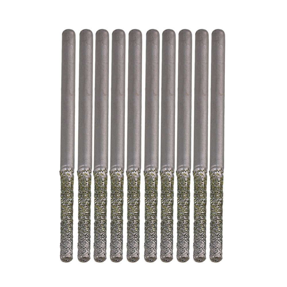 BQLZR 2MM Silver Extended Gems Drill Bits Bowlder Pearls Jewelry Agates Hole Coated Drill Bits Pack of 10