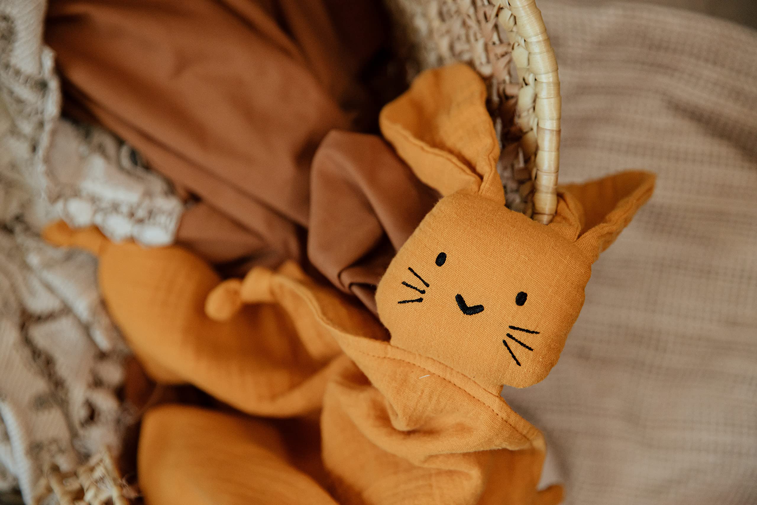 Muslin Lovey for Babies Boy and Girl Baby Gift Board Book Set, Organic Cotton Animal Security Blanket Bunny