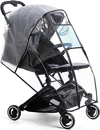 Diagtree Stroller Rain Cover Universal, Baby Travel Weather Shield, Windproof Waterproof, Protect from Dust Snow Insects (Double Zipper-L)