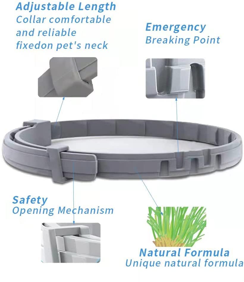 Advanllent Flea Collar for Cats, Flea and Tick Collars for Cats and Kittens, 8 Month Protection, Gray