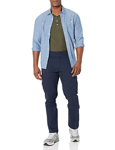 Amazon Essentials Men's Straight-Fit Stretch Cargo Pant (Available in Big & Tall), Navy, 35W x 29L