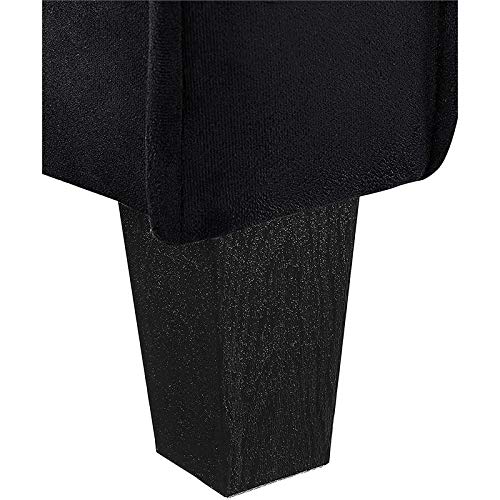 BOWERY HILL Microfiber Loveseat Couch in Black