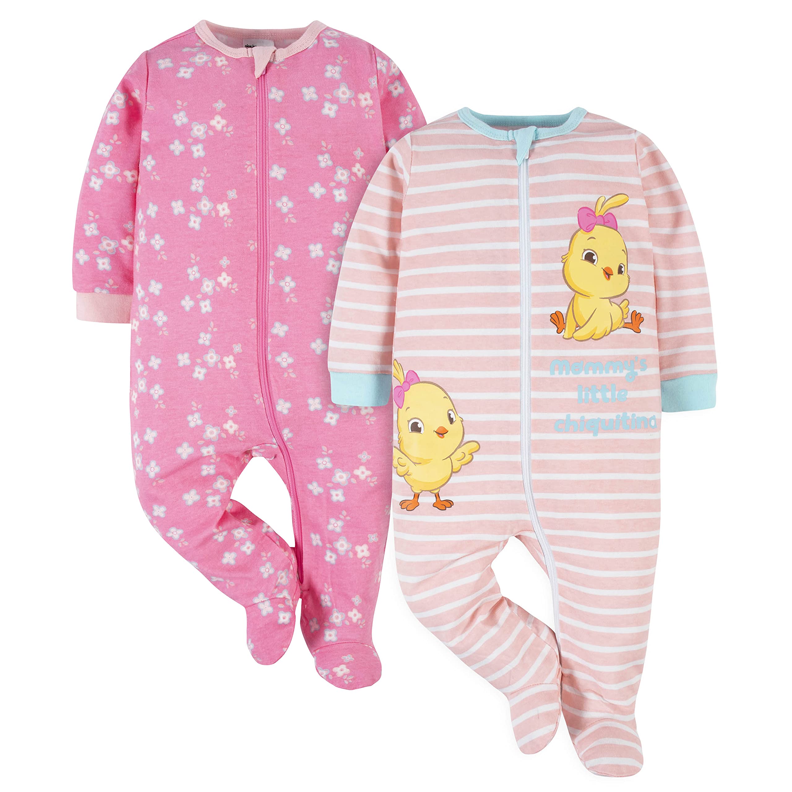 Canticos Unisex-Baby Girls' 2-Pack Sleep 'N Plays, Pink, 0-3 Months