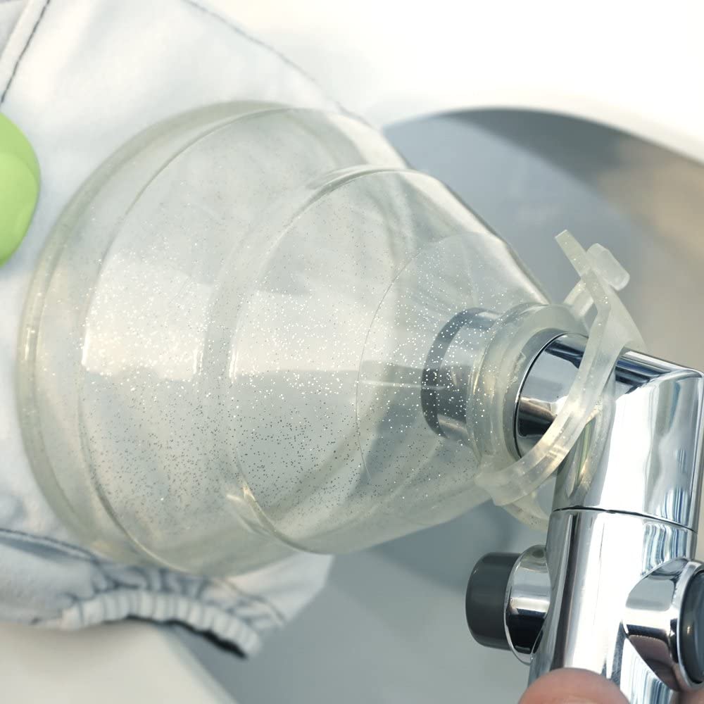 Diaper Dawgs Cloth Diaper Sprayer Splatter Shield with Gusset Stretcher + Laundry Mitts | Perfect for Rinsing Cloth Diapers and More! | Small, Ergonomic Design Prevents Splattering
