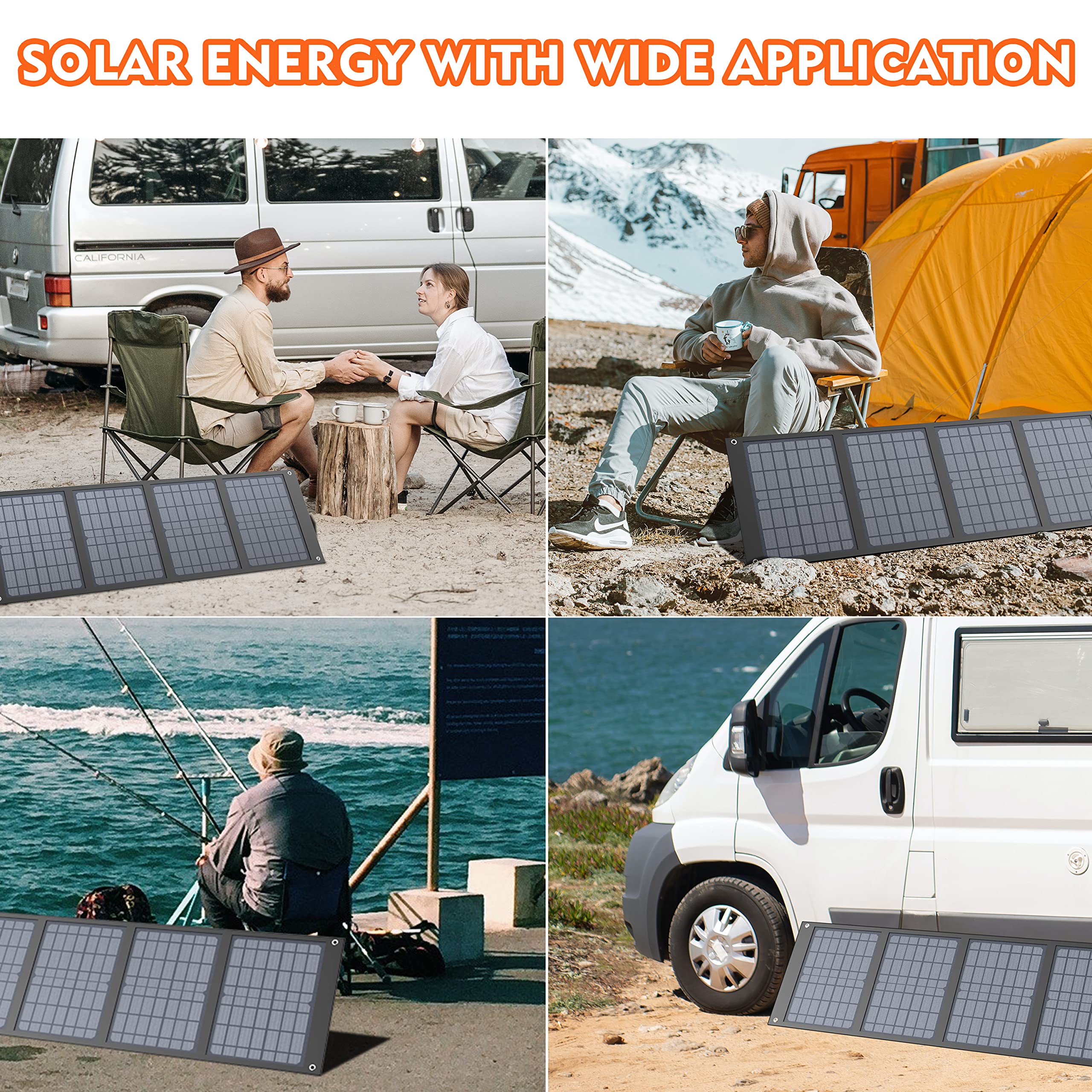 296Wh Portable Power Station with 40W Solar Panel, Solar Generator Outdoor Backup Battery Supply with AC Outlet for Camping, Home Emergency, Traveling, RV Trip