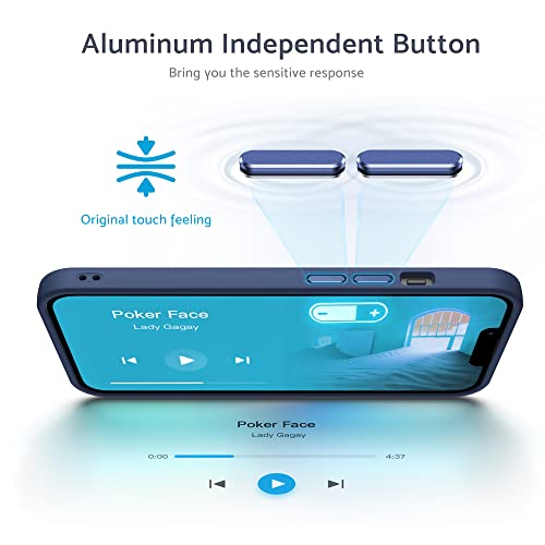 Anqrp Designed for iPhone 14/13 Case, [Support Magsafe] Soft Silicone Slim Anti-Scratch Case for iPhone 14/13 6.1 inch, Blue