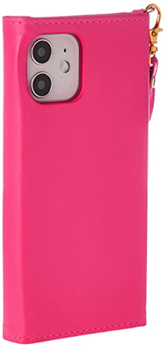 Glow Co, Ltd. 405-1-02 iPhone 12 with Strap, Multi-Functional Storage, Notebook Type Case, Magenta, Tempered Glass & Stylus Pen Included