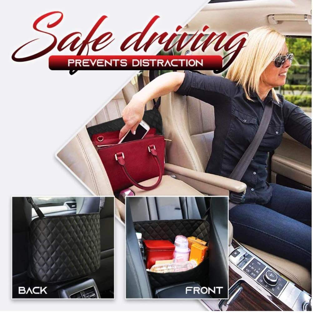 Car Seat Storage and Handbag Holding Net Hanging Storage Bag Between Car Seats,Barrier of Back Seat Pet Kids