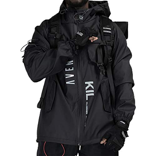 Aelfric Eden Streetwear Windbreaker Jackets Streetwear Multi Pockets Patchwork Hip Hop Cyberpunk Techwear Harajuku Coat