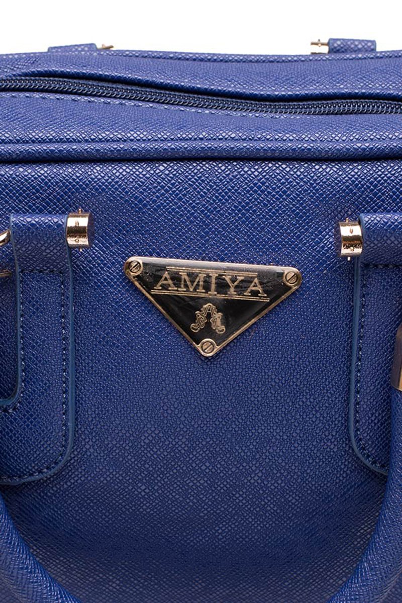 Amiya Women Leather Handbag Shoulder Bag (Blue)