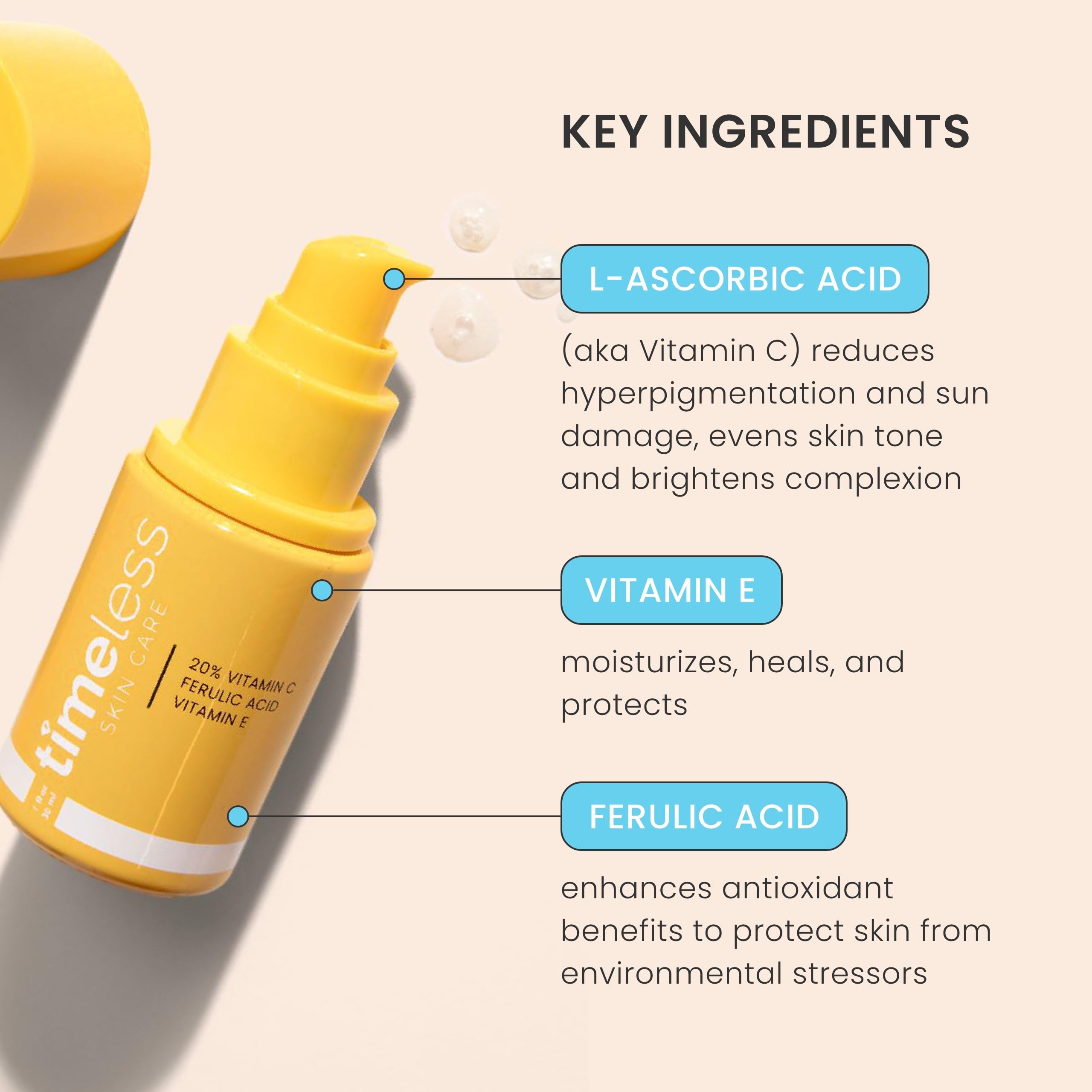 Timeless Skin Care Vitamin C Plus E 20 Percent Ferulic Acid Serum Serum Unisex 0.5 oz