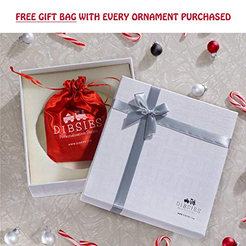 DIBSIES Personalized Photo Frame Baby Christmas Ornament (Round Frame - Boys)