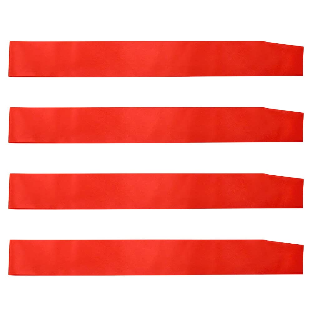 GDTO8820 CoolerthingsDG, 4 Pcs Blank Satin Sashes Plain Sashes Party Accessory for Graduation Wedding Party, Satin Sashes Pageant, Make Your Own Sashes, Red Party Plain Pageant Sashes(Red)