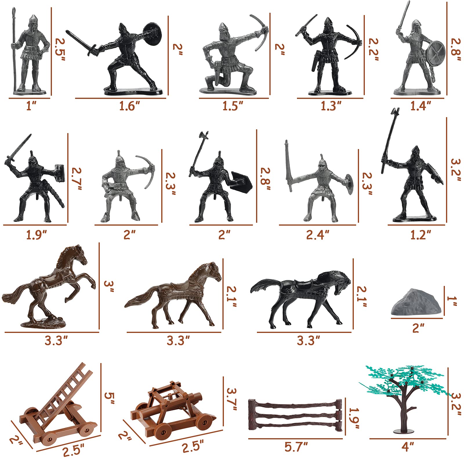 Amor Present Medieval Knights Toys, Knight Action Figurines for Kids