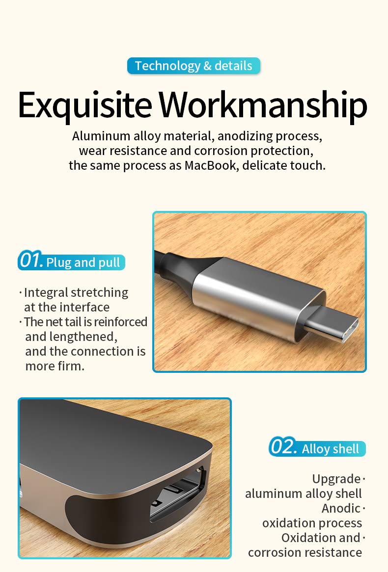 USB C Hub, 6 in 1 USB C Docking Station with 4K HDMI, 1 USB 3.0/1 USB 2.0, PD, SD/TF Card Reader, Type-C Data Transfer., space grey