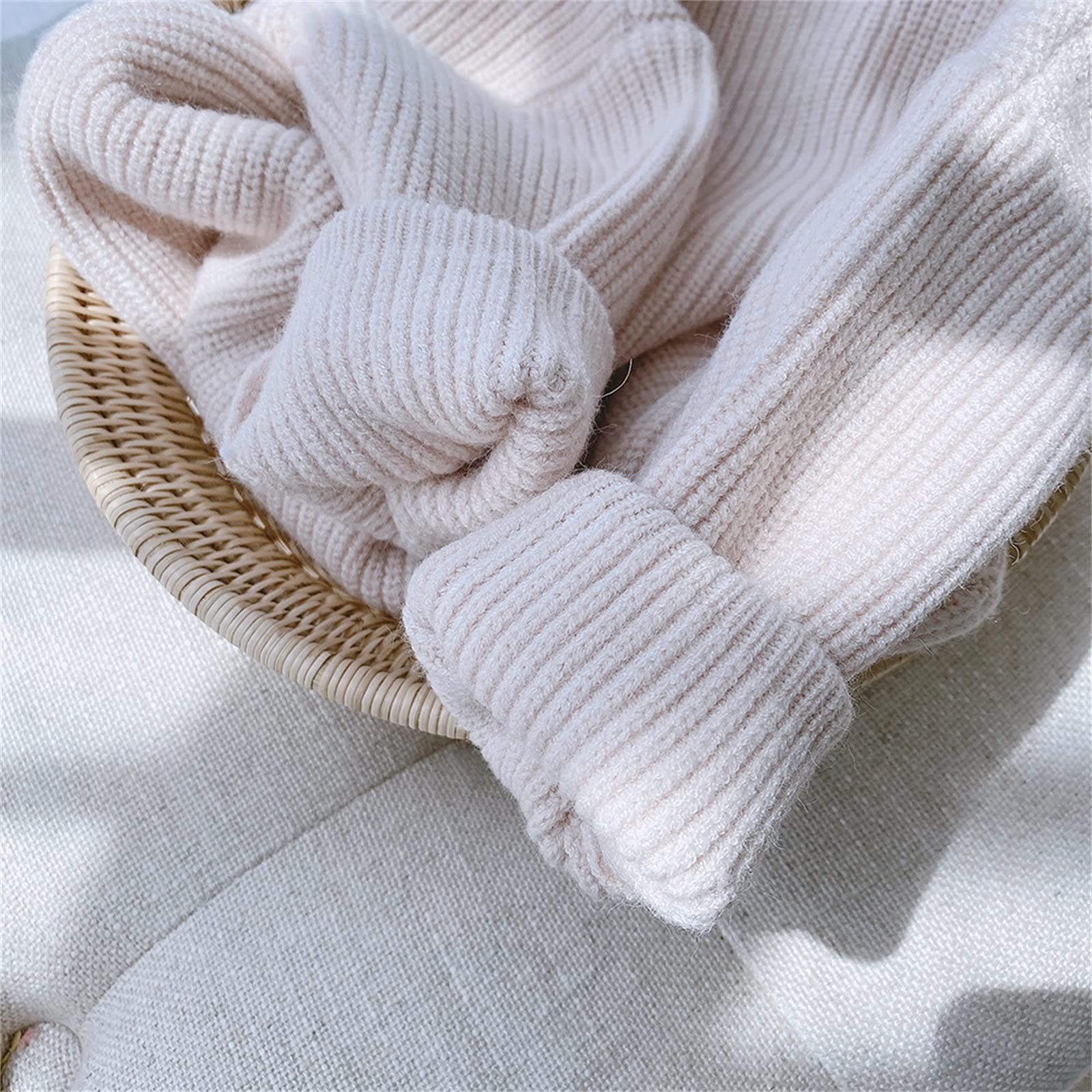 CIYCUIT Toddler Baby Girl Boy Sweater Fall Winter Warm Long Sleeve Knit Chunky Oversized Sweater Cream 6-12 Months