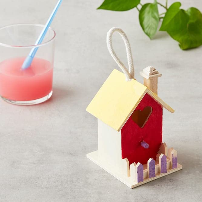 4.7" Heart & Fence Birdhouse by Make Market - Unfinished Hanging Birdhouse Made of 100% Wood, Outdoor Nesting Boxes - Bulk 12 Pack