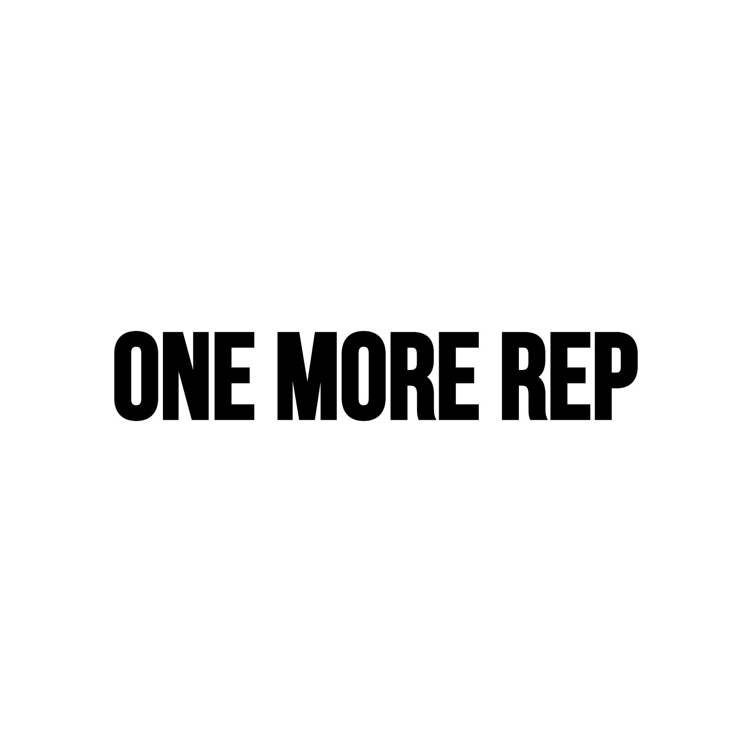 Vinyl Wall Art Decal - One More Rep - 5" x 30" - Trendy Motivational Positive Mind Change Quote Sticker for Gym Crossfit Fitness Center Yoga Pilates Classes Dance Studio Decor (Black)