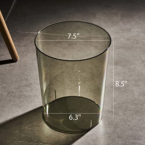 Anyoifax Small Trash Can Plastic Garbage Container Bin 1.5 Gallon Wastebasket for Bathroom, Bedroom, Kitchen, College Dorm, Office, Craft Room - Green and Amber