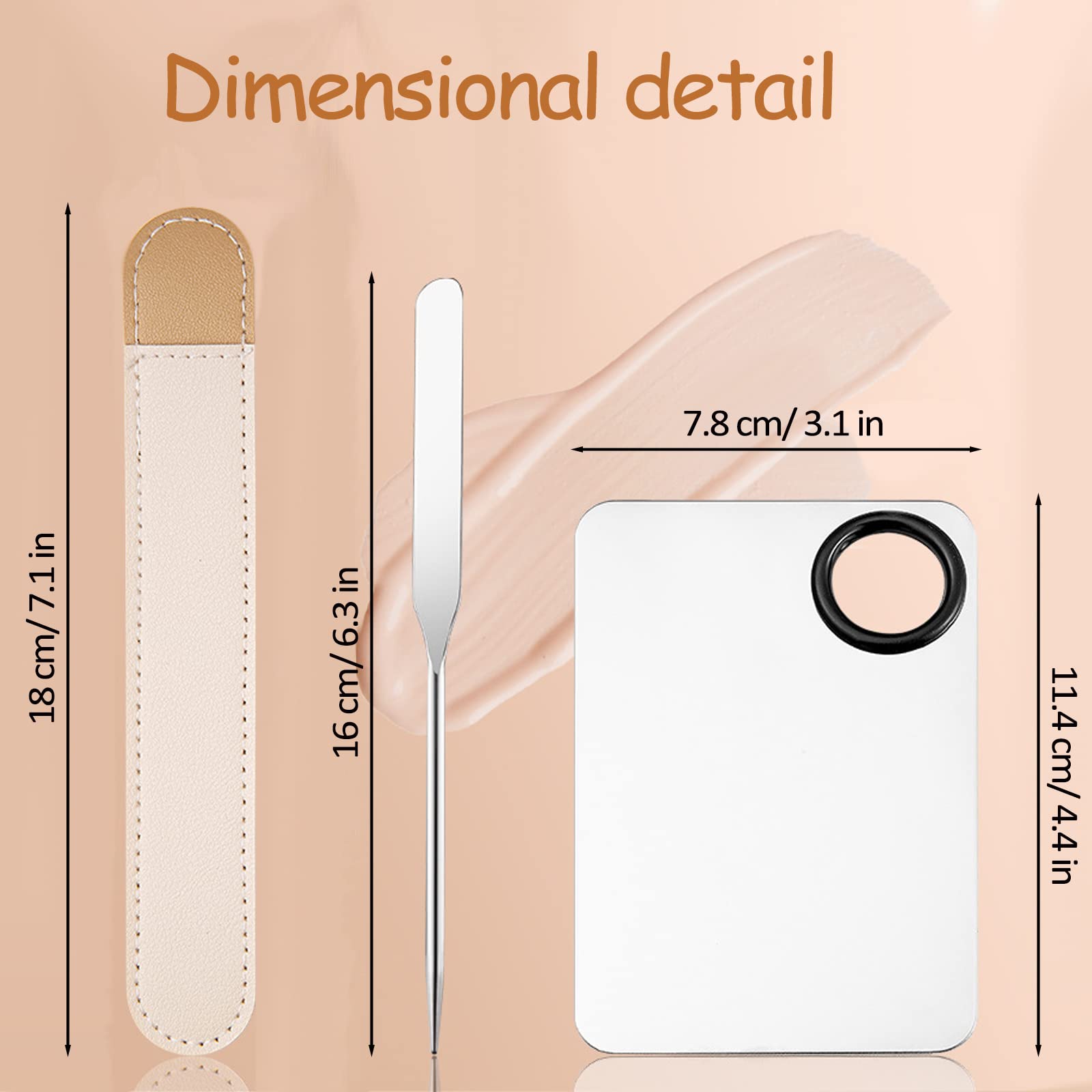 3 Pcs Foundation Spatula, Makeup Spatula Long Facial Mixing Stick, Stainless Steel Foundation Spatula, Make Up Spatula Tool for Makeup Artist Professional Facial Makeup Tools