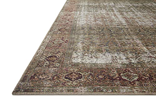 Amber Lewis x Loloi Georgie Collection GER-07 Moss/Salmon 5'-0" x 7'-6" Area Rug