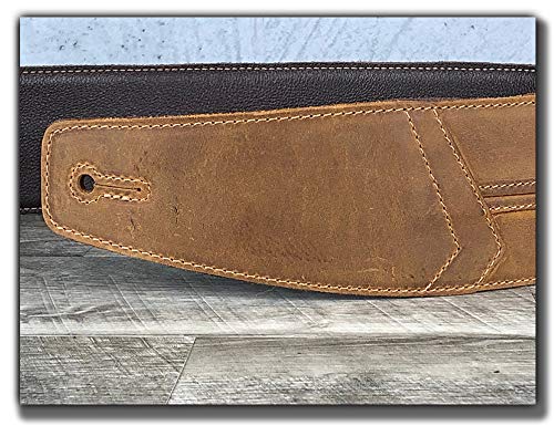 Anthology Gear The Original Straight Up Full Grain Padded Leather Guitar Strap - For Electric, Acoustic and Bass Guitars (3" Width, Tobacco)