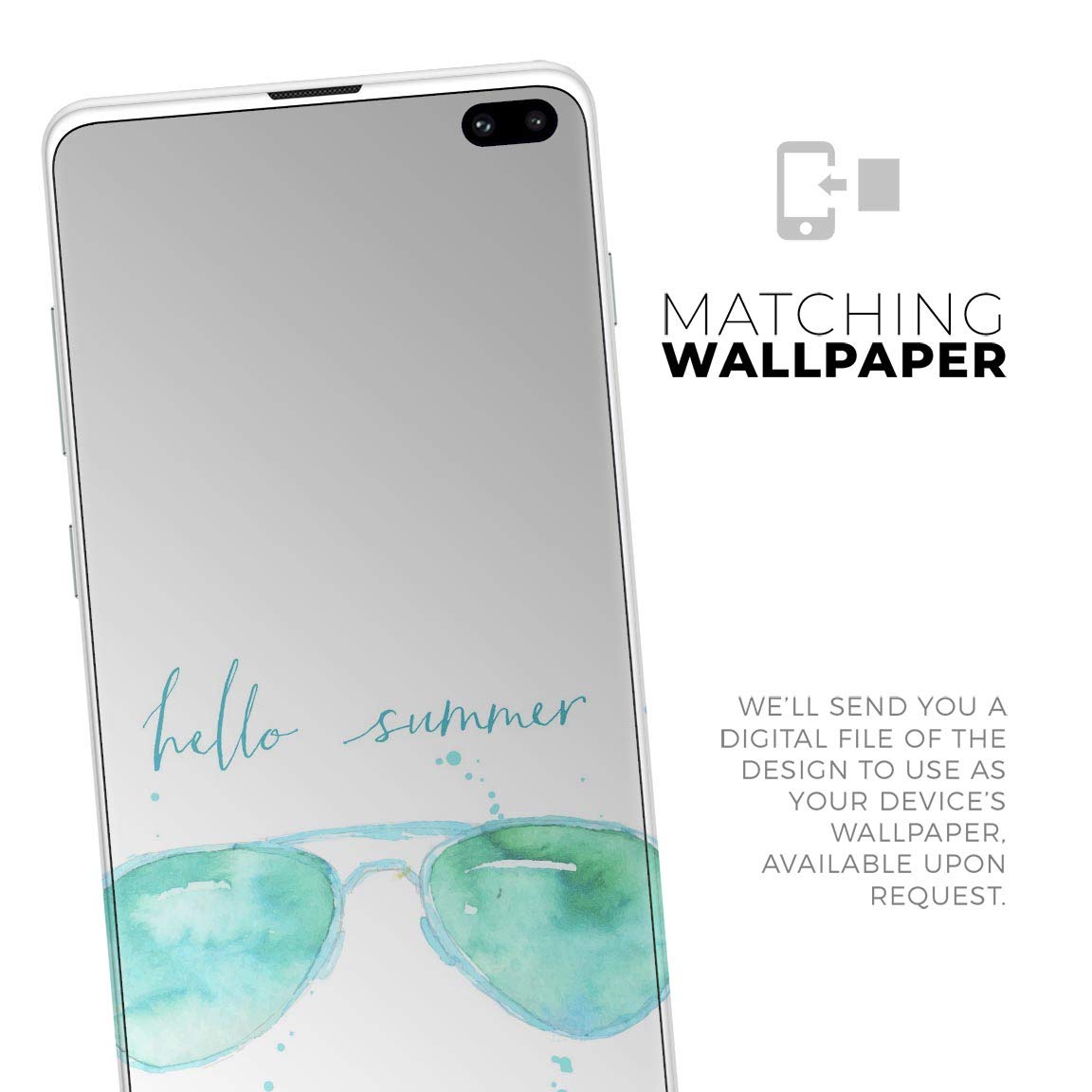 DesignSkinz Hello Summer Sunglasses Protective Vinyl Decal Wrap Skin Cover Compatible with The Samsung Galaxy S20 (Screen Trim & Back Glass Skin)