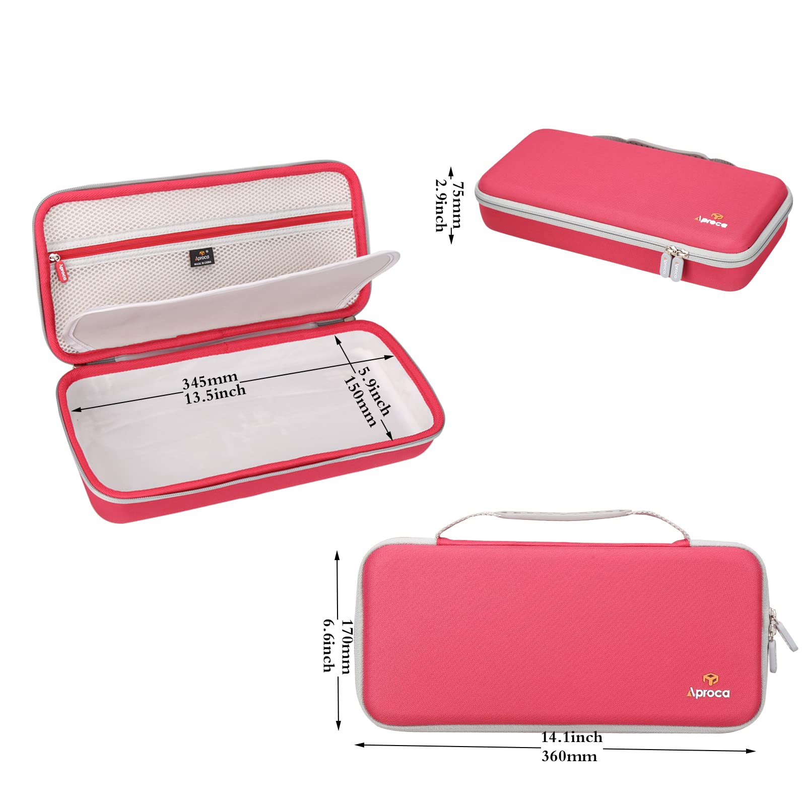 Aproca Red Hard Travel Storage Carrying Case, for Logitech POP Keys Mechanical Wireless Keyboard and POP Wireless Mouse/Keychron K2 Wireless Keyboard