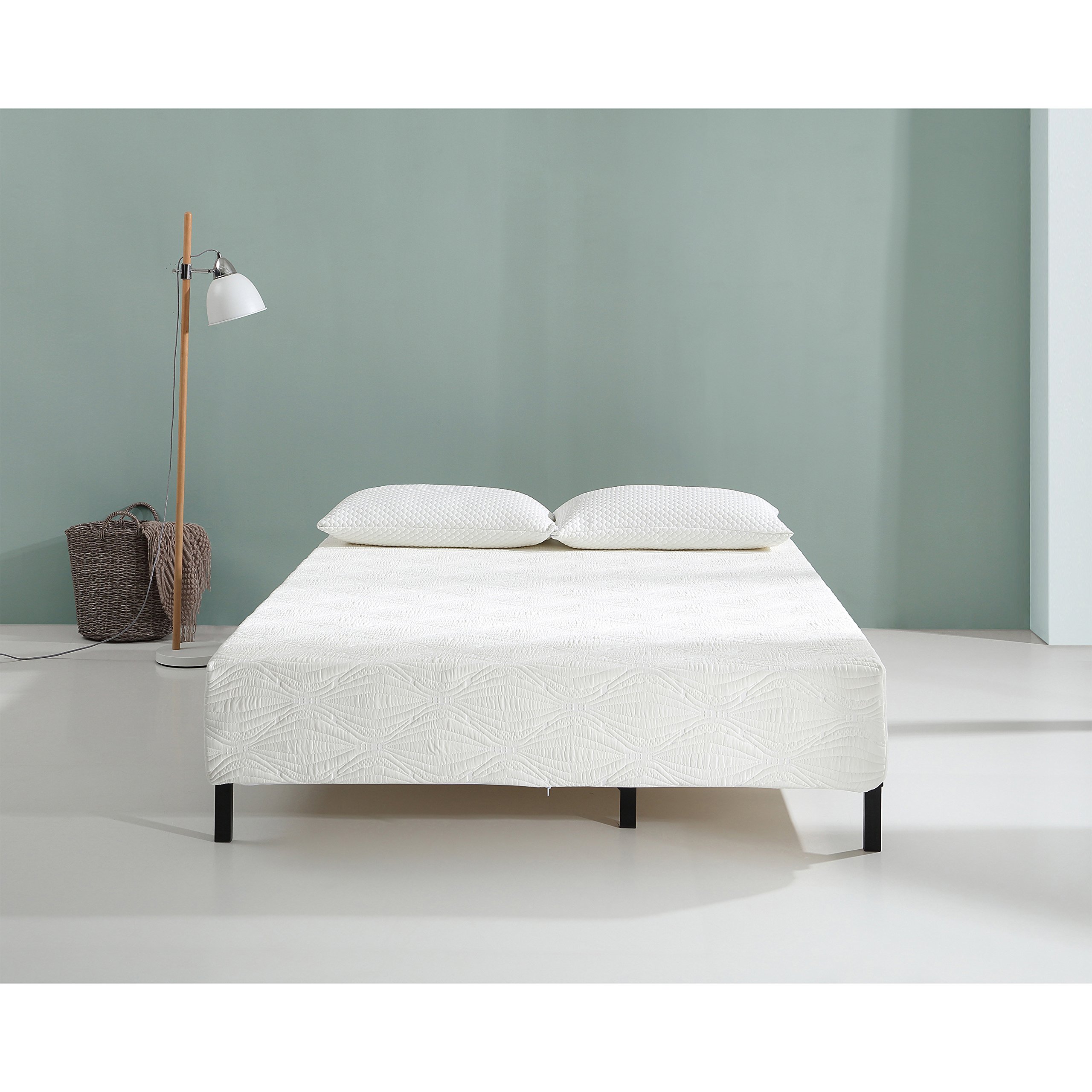 AC Pacific VISCOGEL Gel Infused Polyester Memory Foam Mattress Made in USA, Queen, White