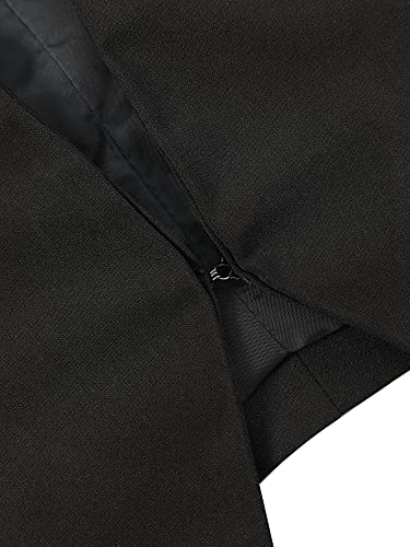 Allegra K Women Collarless Work Office Business Casual Cropped Blazer Small Black