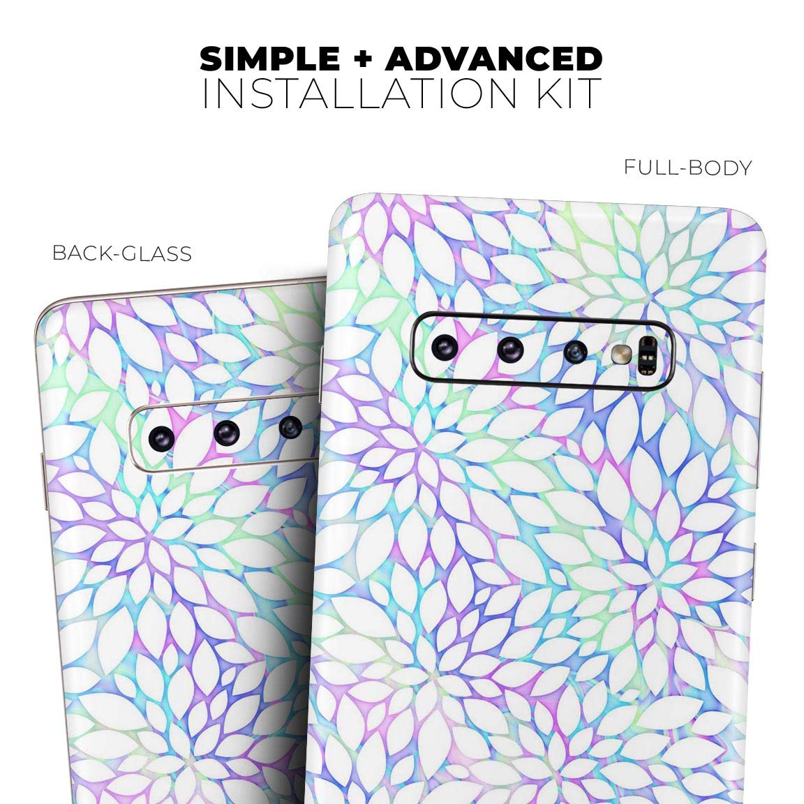 DesignSkinz Iridescent Dahlia v2 Protective Vinyl Decal Wrap Skin Cover Compatible with The Samsung Galaxy S20 (Screen Trim & Back Glass Skin)