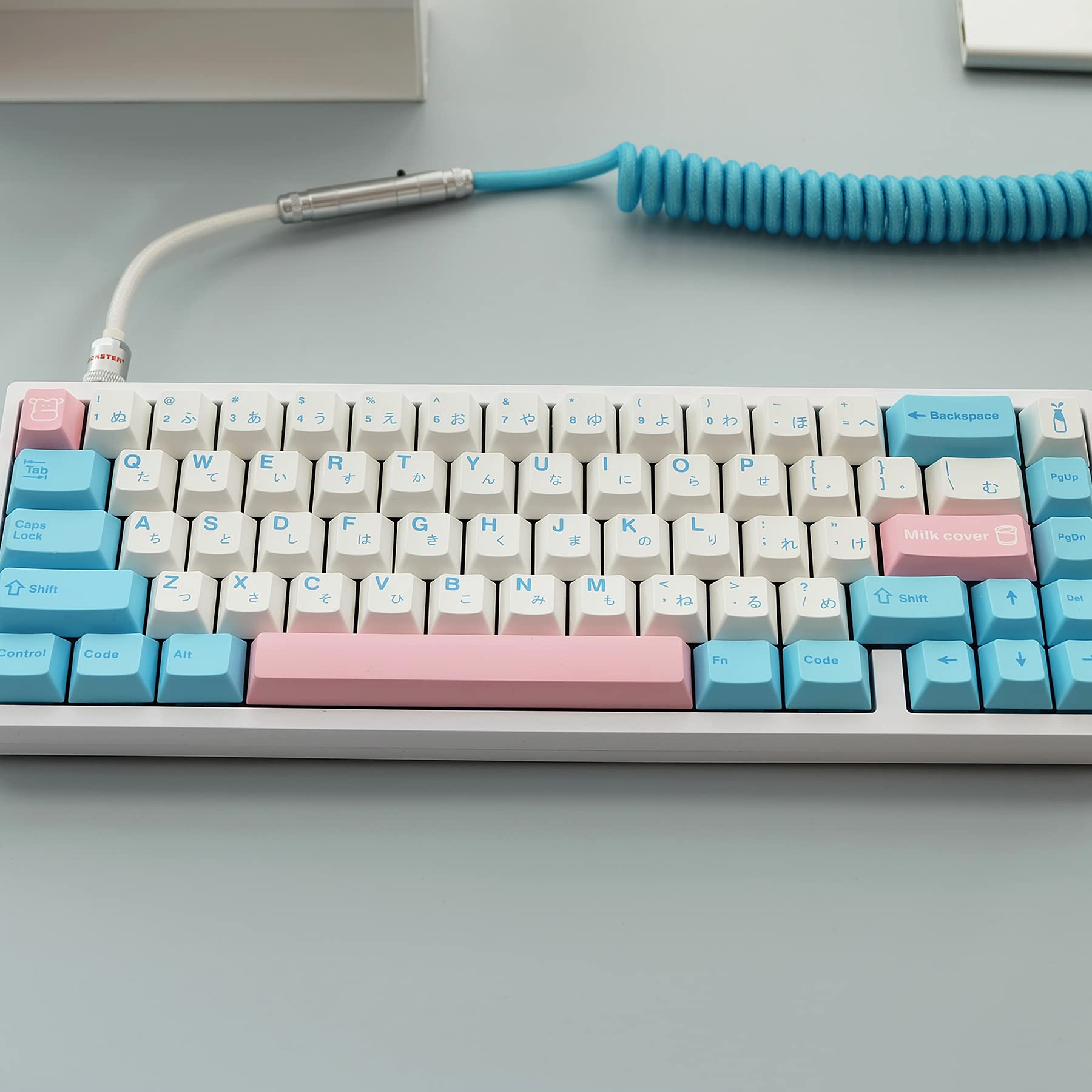 TOkey PBT keycap Cherry Profile 142 Key Dye Sublimation ANSI Layout Keycap for Mechanical Gaming Keyboard Cherry MX Switch (Milk Cover)
