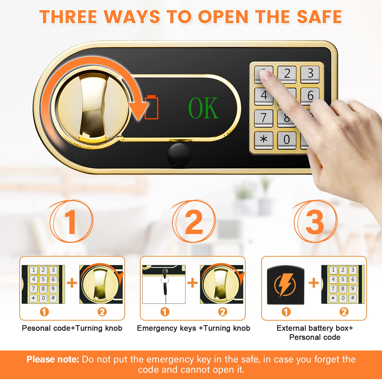 2.6 Cubic Fireproof Depository Safe with Drop Slot, Electronic Anti-Theft Drop Safe for Business with Programmable Numeric Keypad Lock and Spare Keys, Cash Drop Safe Box for Office Home Retail Store