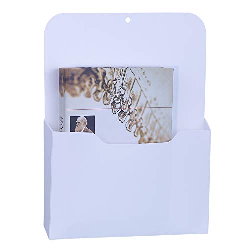 Antner 2 Pack Magnetic File Holder Letter Size Magnetic Wall File Organizer Office Supplies Mail Planners Case, White
