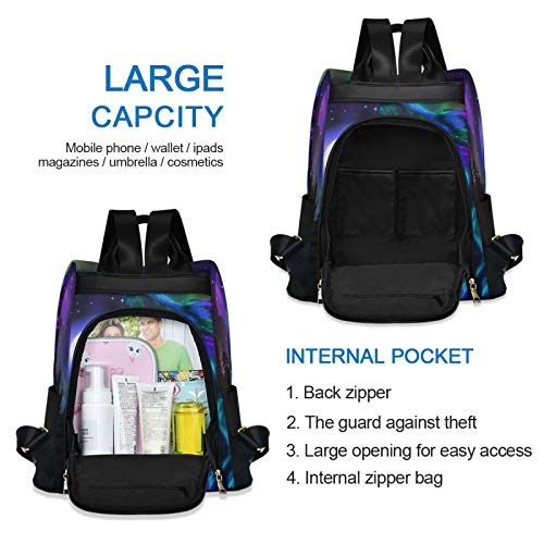 ALAZA Howling Wolf Spirit Backpack Purse for Women Anti Theft Fashion Back Pack Shoulder Bag