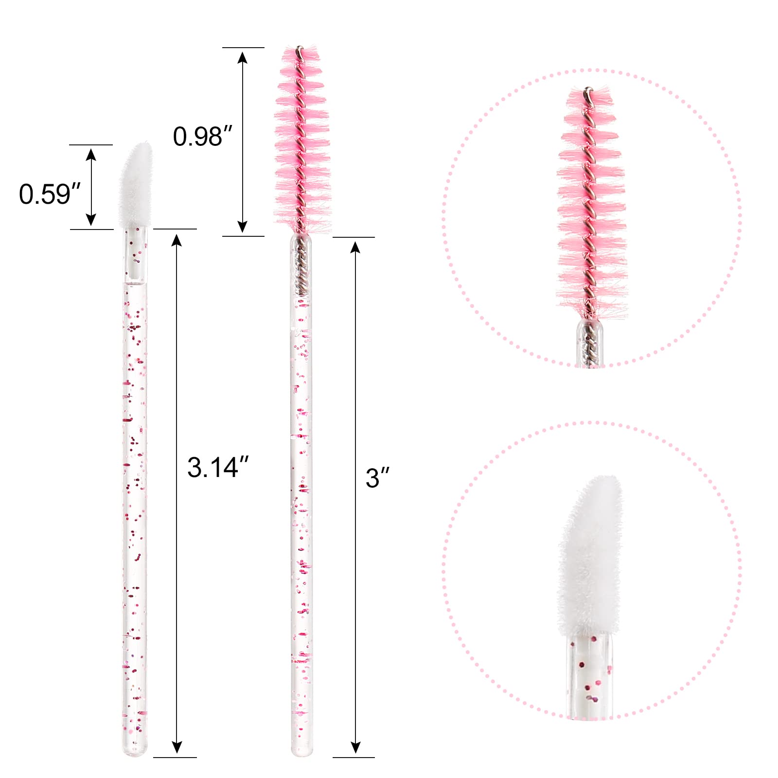 200 Disposable Lip Brush and Mascara Wand Spoolies Suitable for Lipstick and Eyelash Extensions and Eyebrow Brush (Type A)