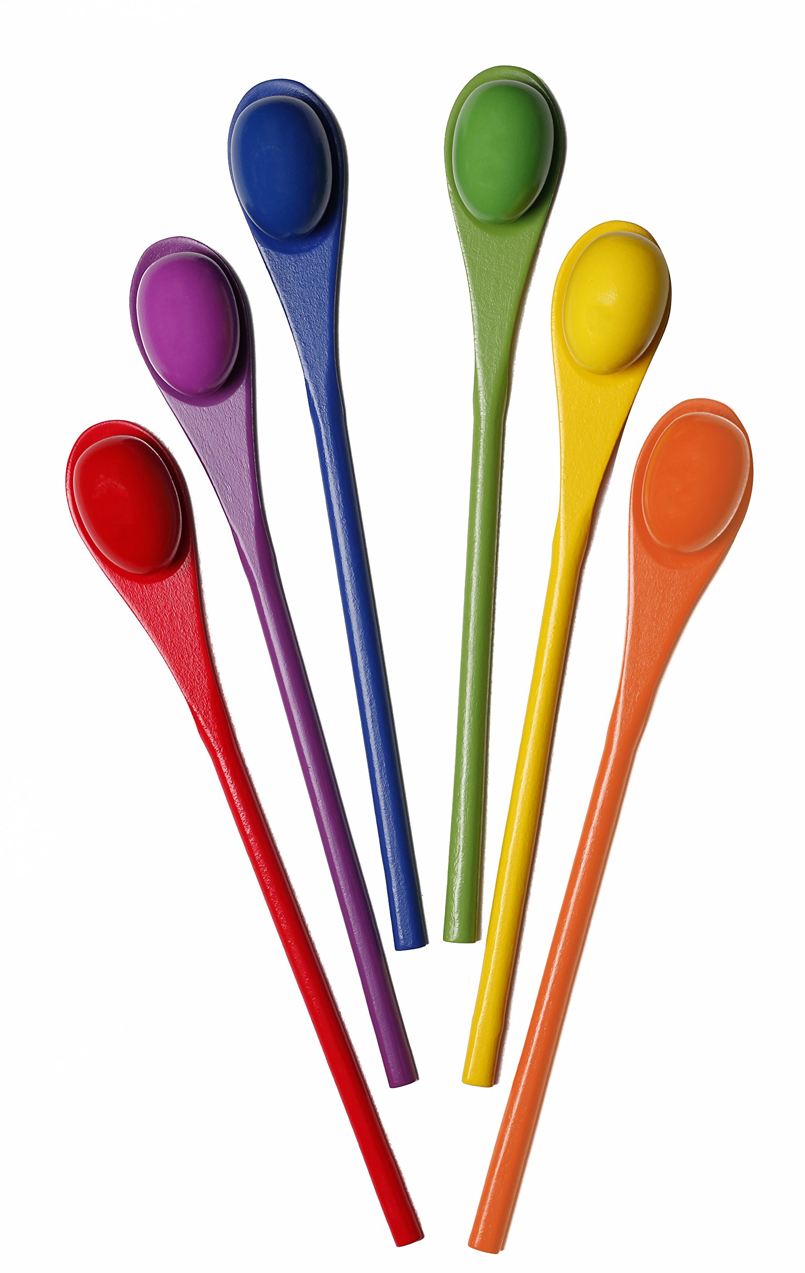 Ader Products 12 Pcs Egg Spoon Race Game Sets, Wooden Egg Balance Game Relay Race Games for Kids Easter Eggs Hunt Game Outdoor Lawn Games
