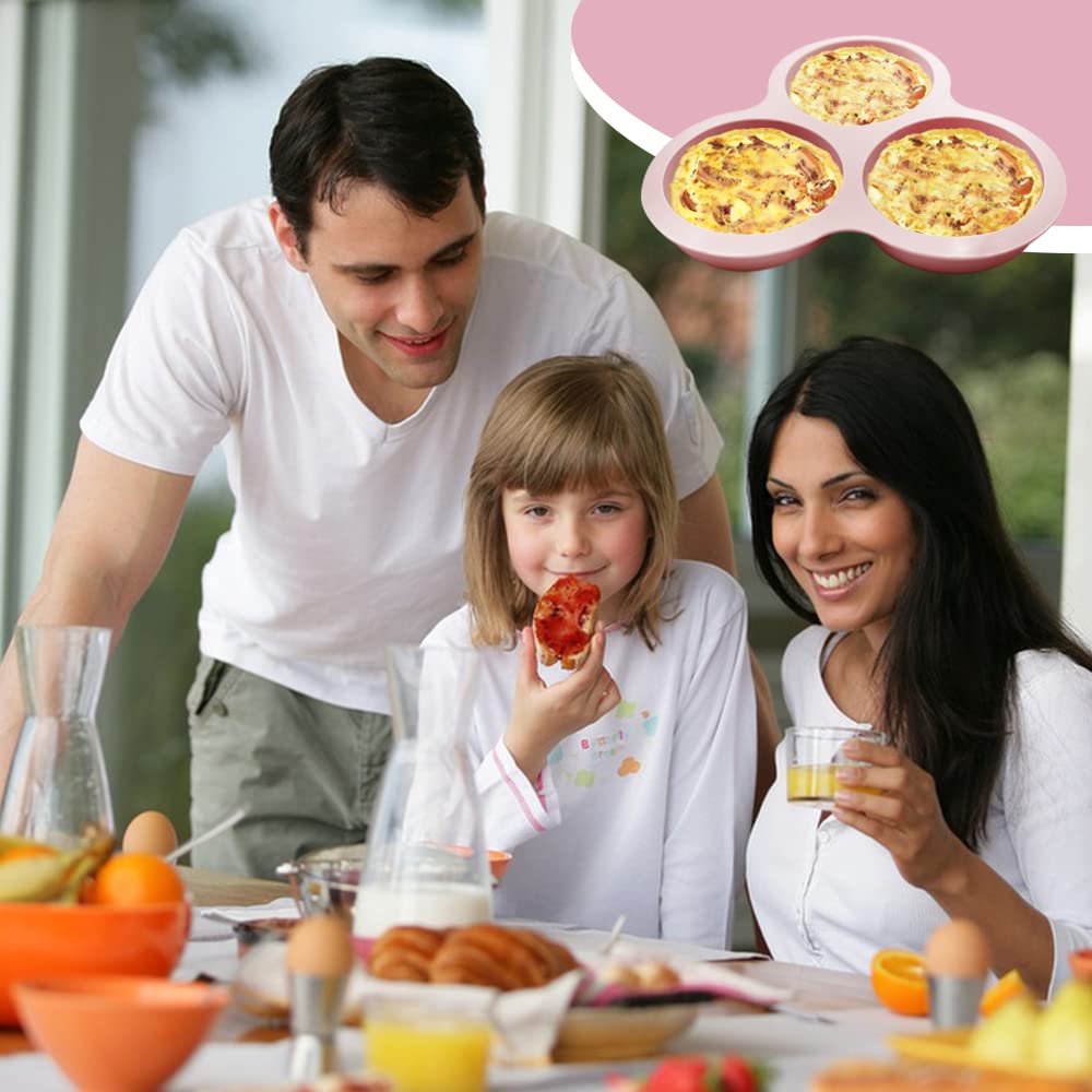 3 Pcs Silicone Air Fryer Egg Mold,AIFUDA Nonstick Air Fryer Baking Pan 3 Cavity Silicone Muffin Pans for Baking,Air Fryer Accessories for Air Fryers Above 6QT(Three colors)