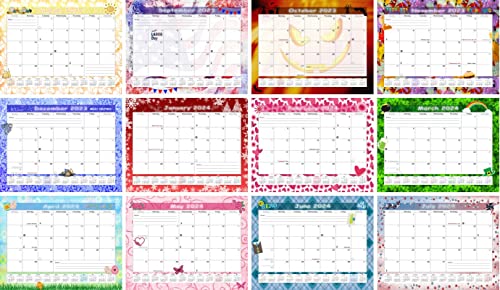 2023-2024 Academic Year 12 Months Student Calendar/Planner in Protective Sleeve for 3-Ring Binder, Desk or Wall -v003