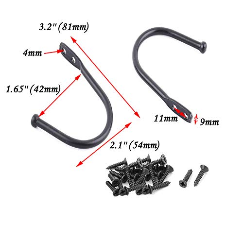 Antrader 12-Pack Metal Wall Door Key Coat Bag Hanger Storage Hook Black