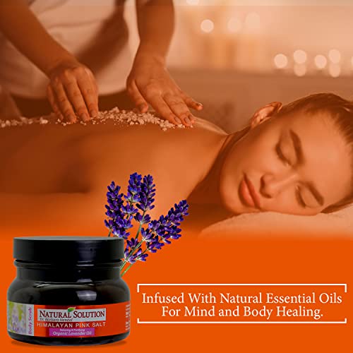 Natural Solution WBM Himalayan Salt Body Scrub with Organic Lavender Oil, Relaxing and Purifying Deep Cleansing – 12.3 oz, 10.6 Oz