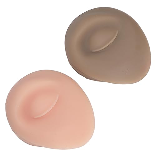 2 Pieces Silicone Eye Eyebrow Model with Stand, 3D Simulated Eye Model for Piercing Practice Jewelry Display