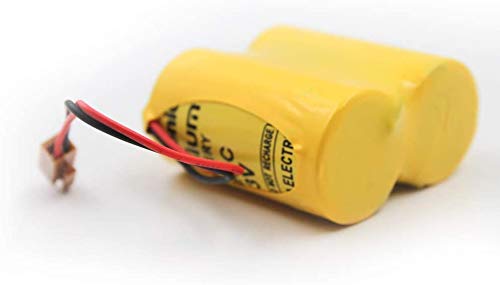elxjar (3-Pack) BR-CCF2TH 6V 5000mAh Lithium Replacement Battery for Fanuc oi Mate Model-D, Panasonic Controls, GE Fanuc A06 Series, BR-CCF2TE CNC Coaster (Cutler Hammer), Brown Connector