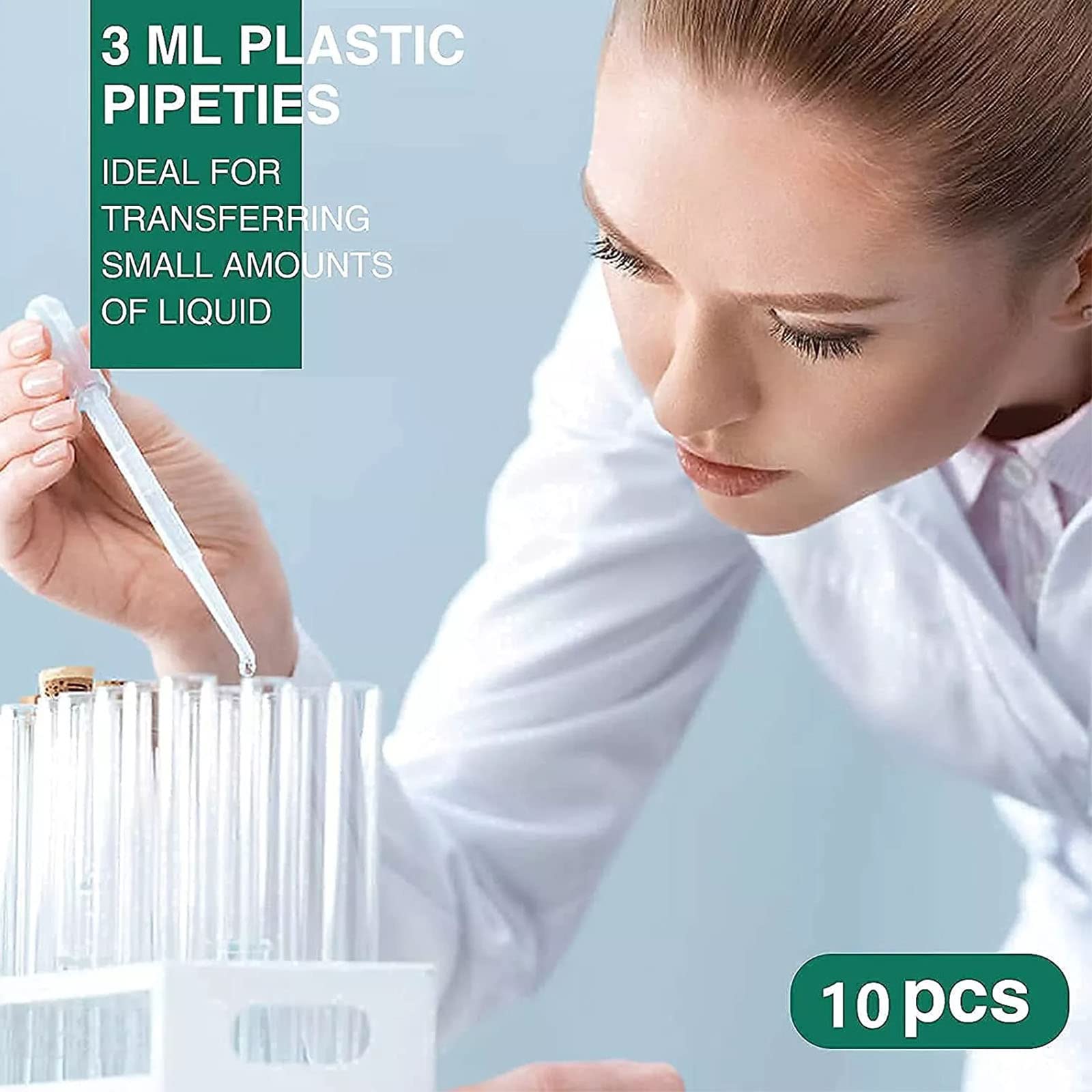 Plastic Beakers Set, 20 Pcs Plastic Measuring Beakers and Droppers, 10 Pcs Clear Measuring Graduated Liquid Container Beakers in 50/100/250/500/1000ml with 10 Pcs Thickened Plastic Droppers in 3ml