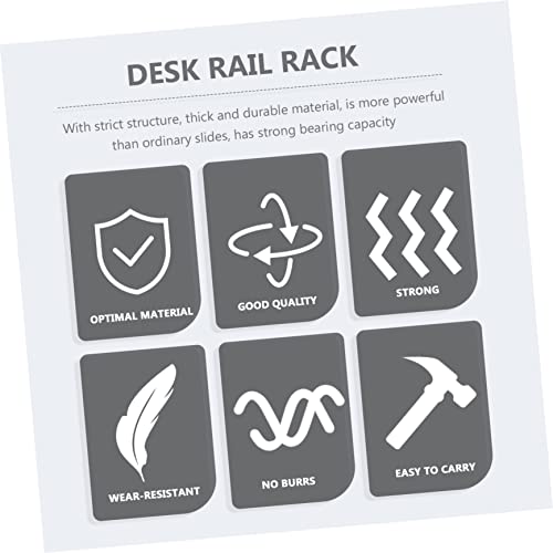 3 Pairs Keyboard Rails Desk Rail Rack Drawer- Design Rack Keyboard Slide Out Tray Cabinet Slides Computer Stand Practical Keyboard Stand Under The Stage Office Steel Cupboard