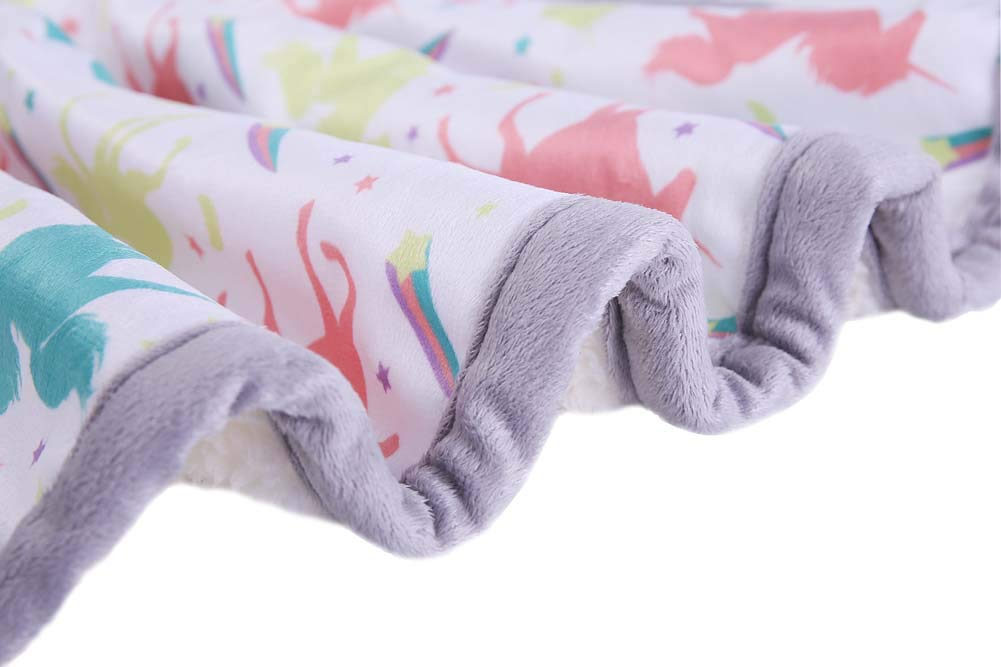 Breathable Baby Blanket Print Fleece Best Registry Gift for Newborn Soft- Perfect for Prince and Princess 30" x 40" (Unicorn)